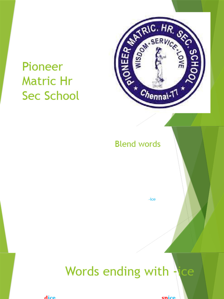 Words Ending in -ice and -icee | PDF