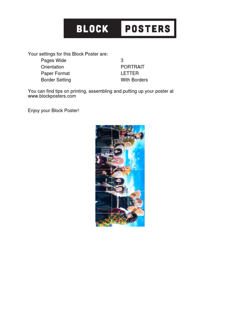 Block Poster Printing Settings Guide | PDF | Home & Garden