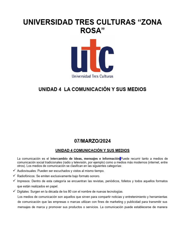 Unidad 4 | PDF | Comunicación | Información