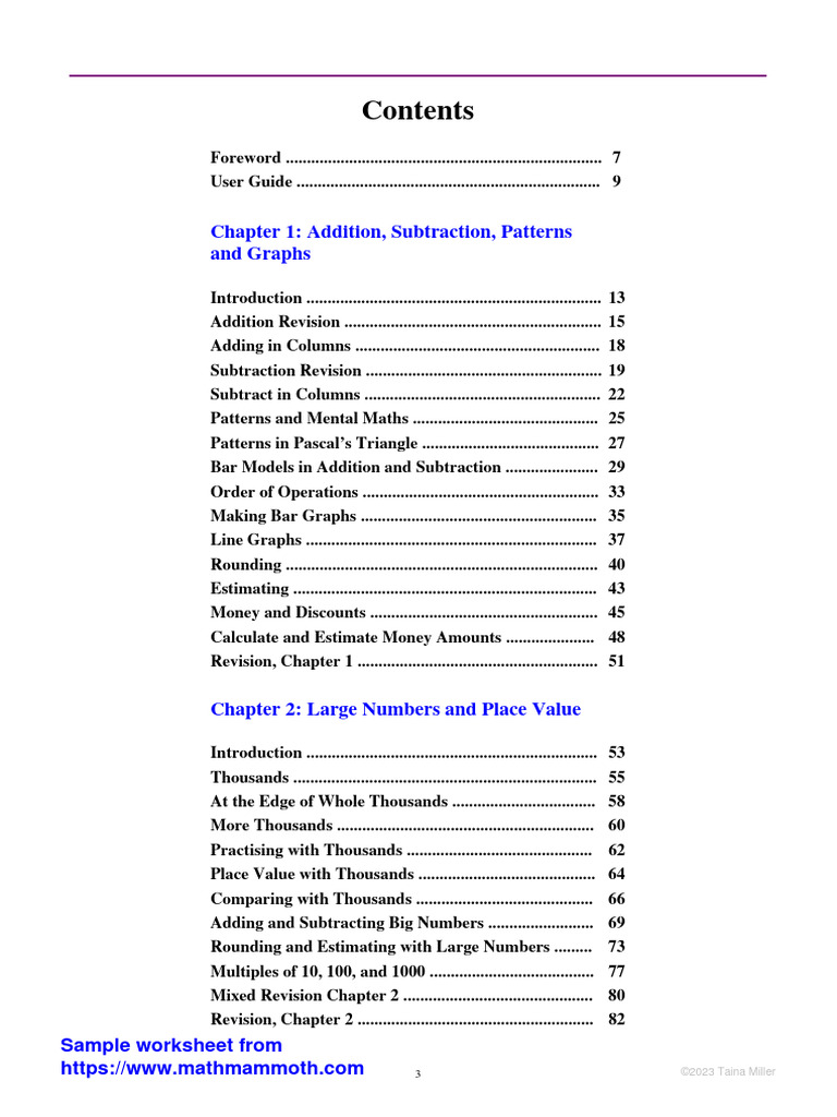 Math Mammoth Grade4 Samples SA | PDF | Multiplication | Mathematics