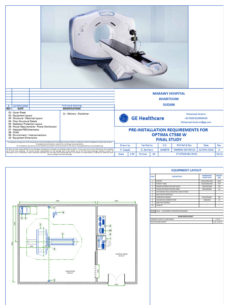 GE Healthcare: Optima Ct580 W Pre-Installation Requirements For Final ...