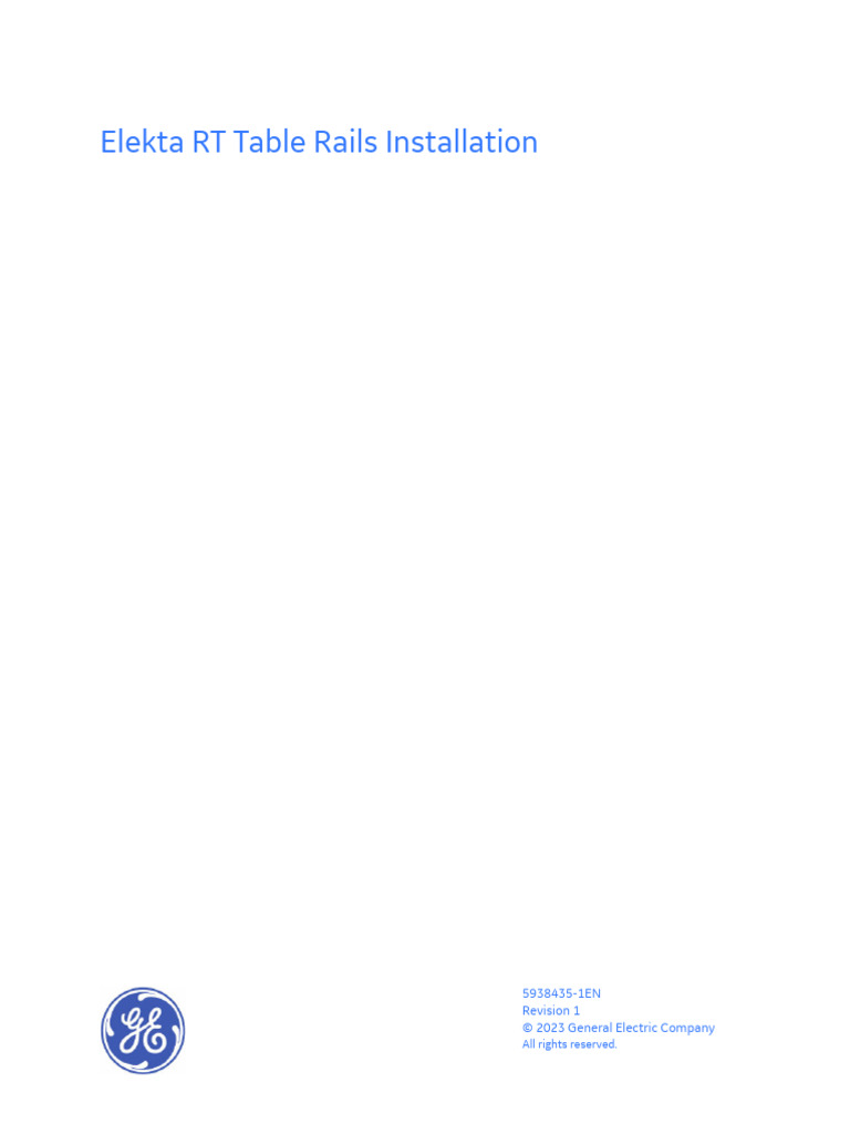 Elekta RT Table Rails Installation - IM - 5938435-1EN - 1 | PDF