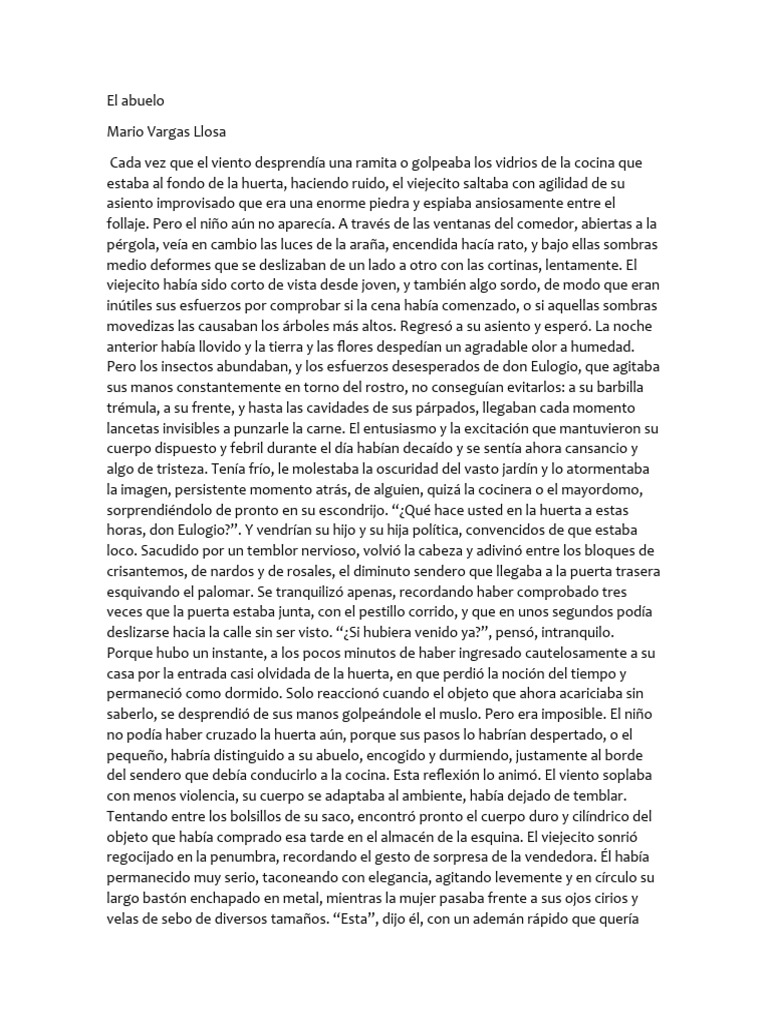 El abuelo - Mario Vargas Llosa | PDF