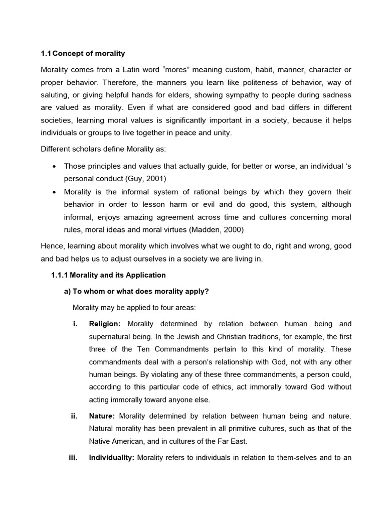 TM Morality and Professional Ethics | PDF | Morality | Virtue