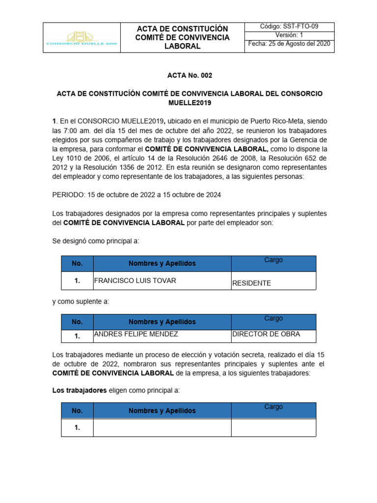 Acta de Conformacion CCL | PDF | Gobierno