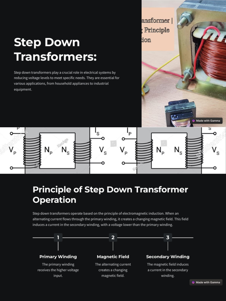 Step Down Transformers Pdf Transformer Electromagnetic Induction