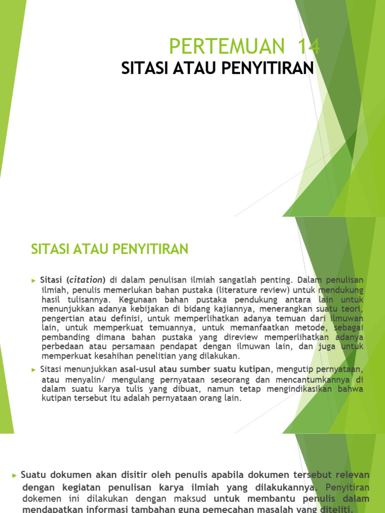 Pentingnya Sitasi dalam Penulisan Ilmiah | PDF