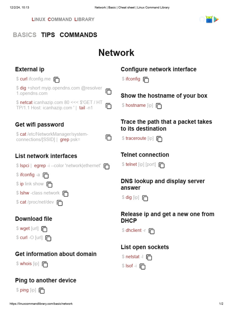 Network - Linux Command Library | PDF | Computer Engineering ... Network - Linux Command Library | PDF | Computer Engineering ...