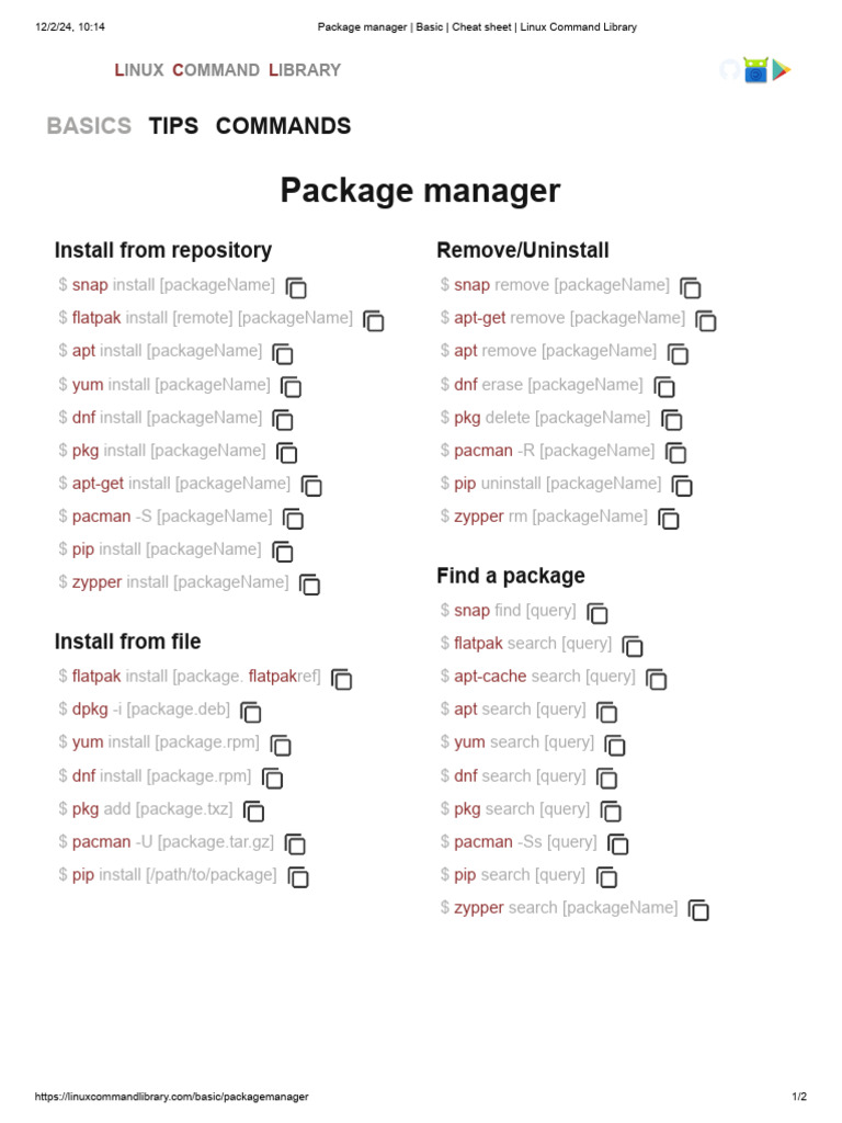 Package Manager - Linux Command Library | PDF | Linux Distribution | Software Development