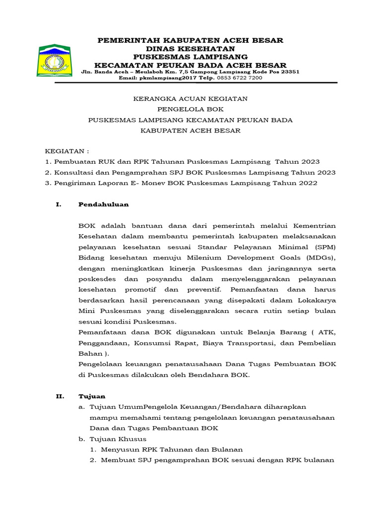 KAK Bendahara BOK | PDF