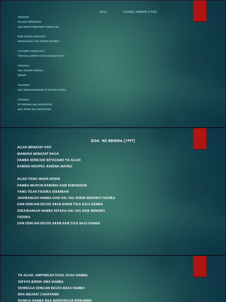 Intertekstual Puisi Chairil Dan Rendra | PDF | Seni & Disiplin Bahasa ...