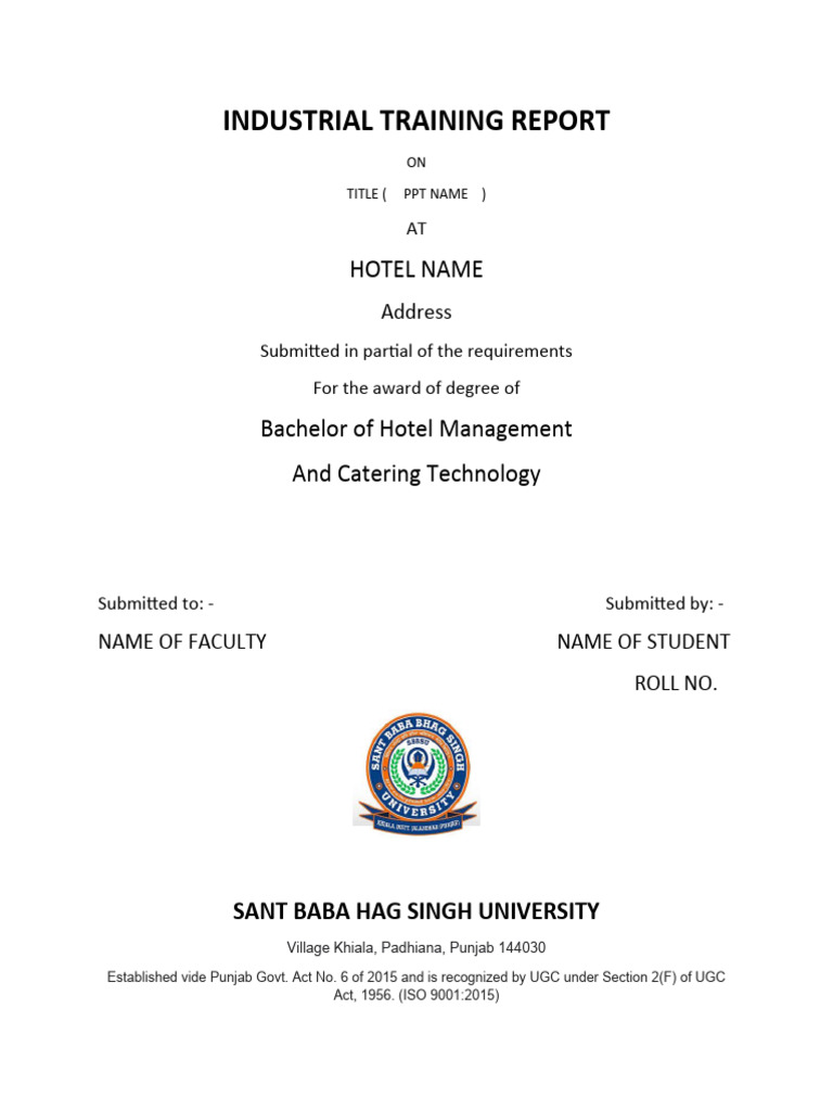 INDUSTRIAL TRAINING REPORT | PDF