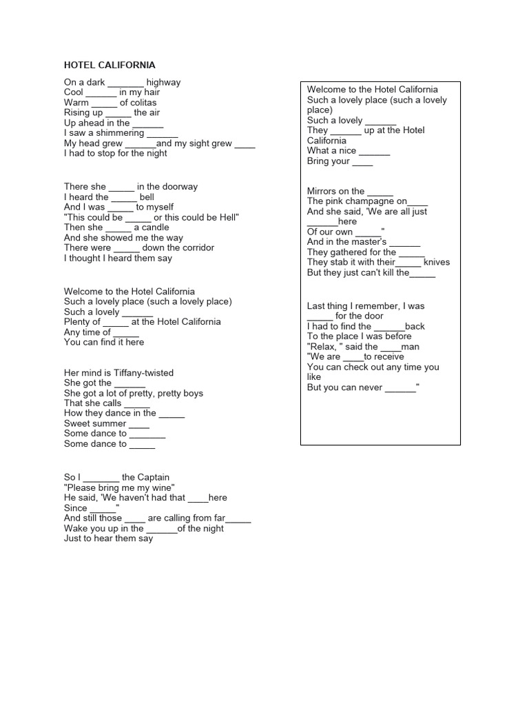 HOTEL CALIFORNIA | PDF