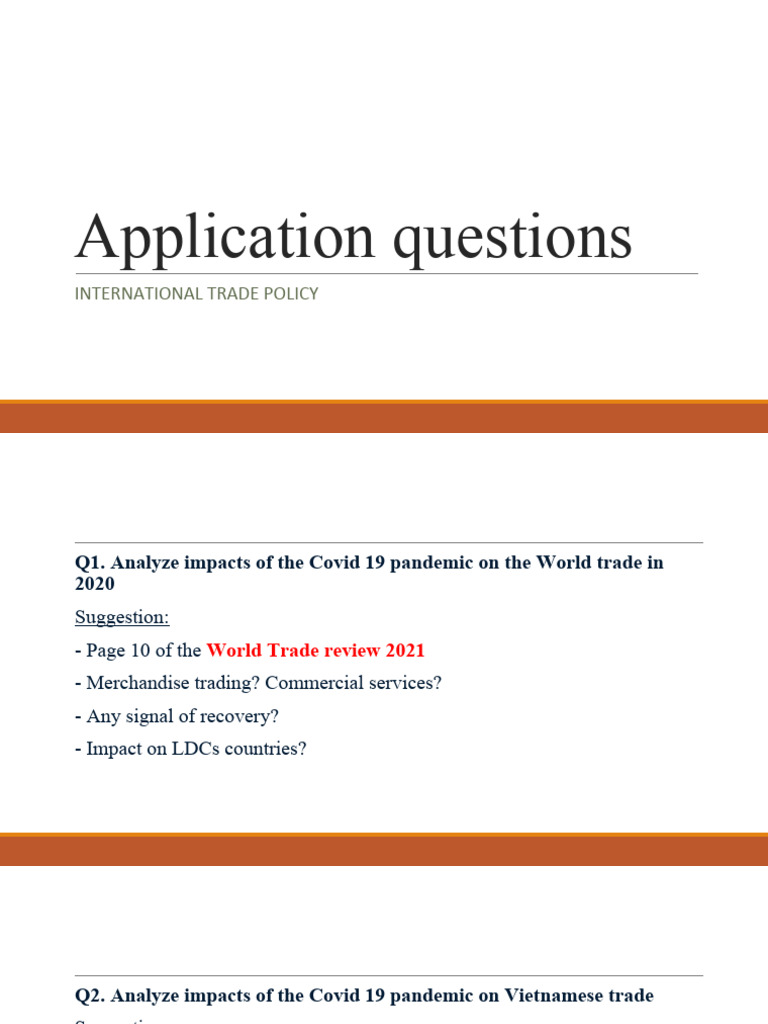 Application Questions Internal Trade Policy | PDF | International Trade ...