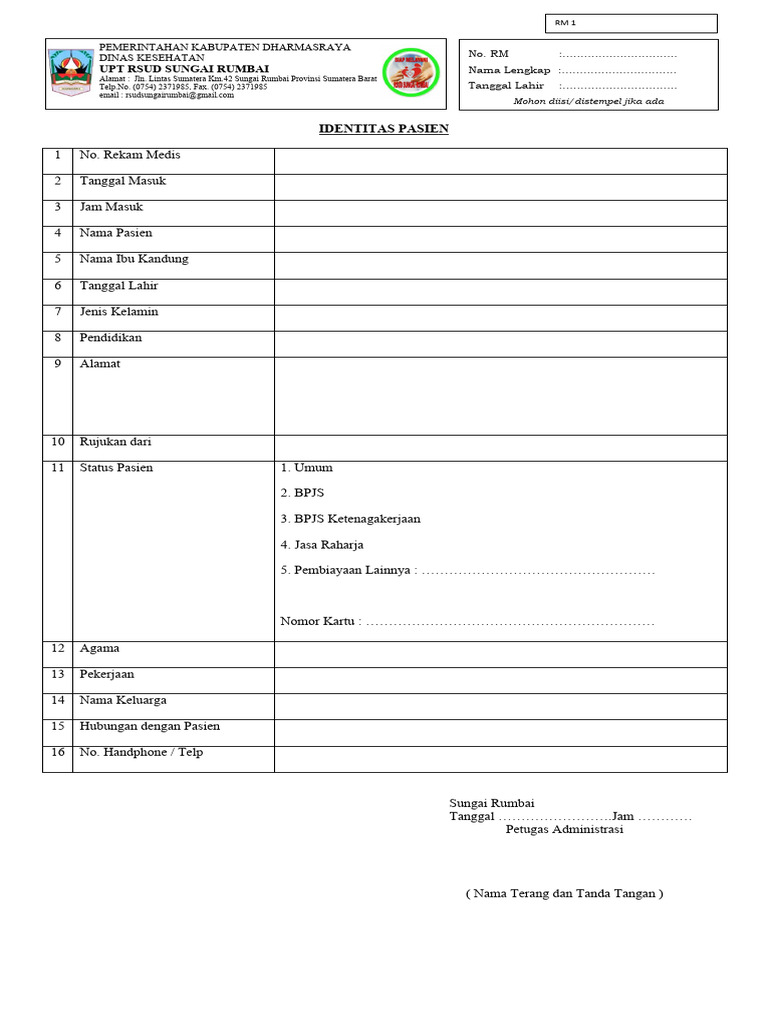 Persetujuan Umum Pasien RSUD | PDF | Hukum