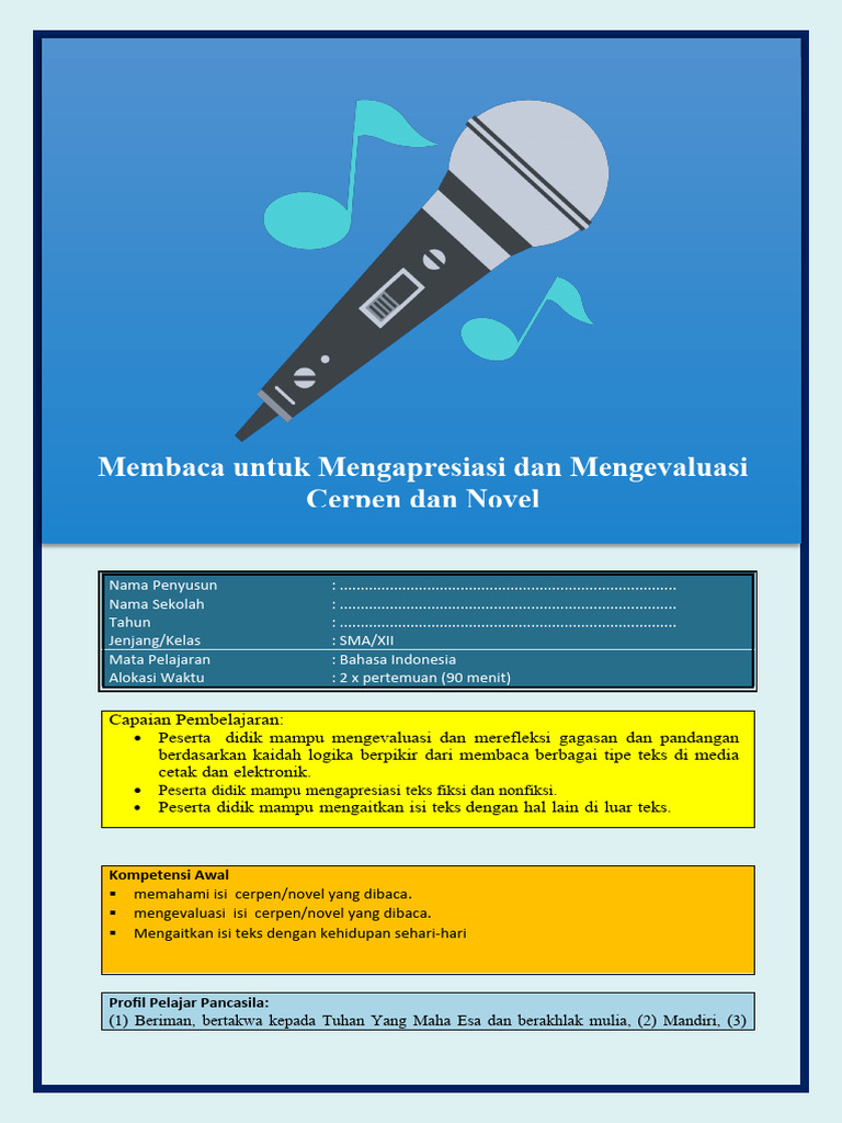 MODUL AJAR MEMBACA Cerpen Dan Novel | PDF