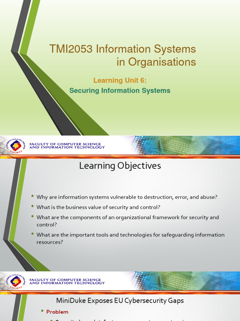 Tmi2053 Sem2 2023 24 Lu6 Securing Is | PDF | Security | Computer Security