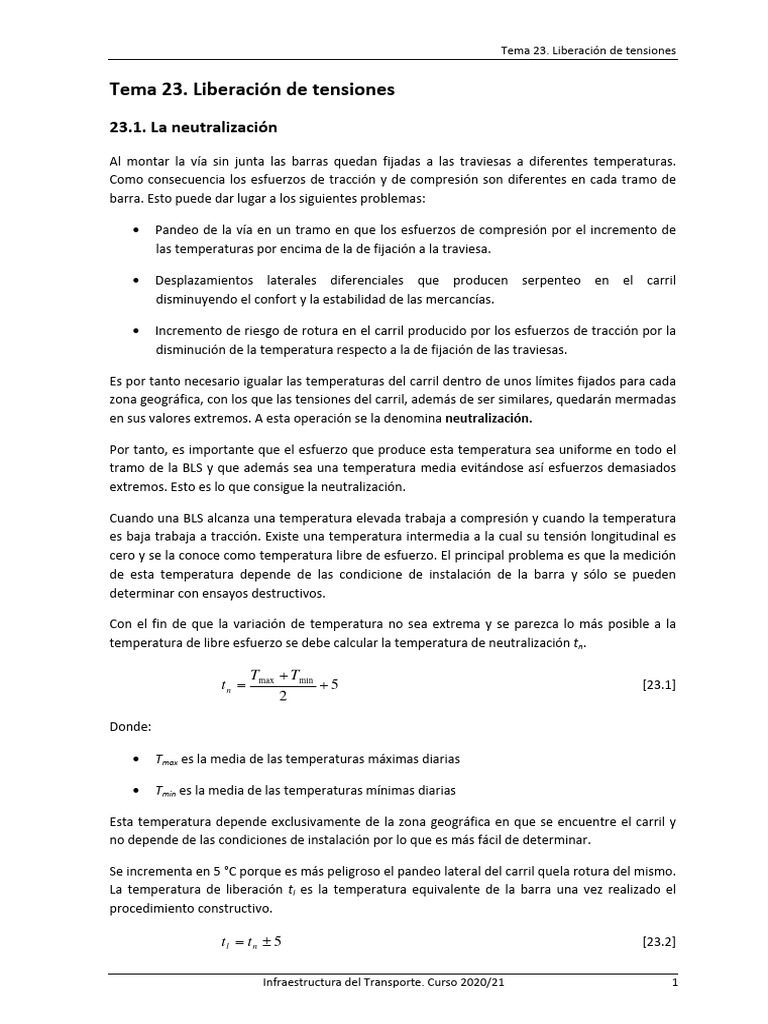 Tema 23. Liberación de Tensiones | PDF | Temperatura | Pandeo