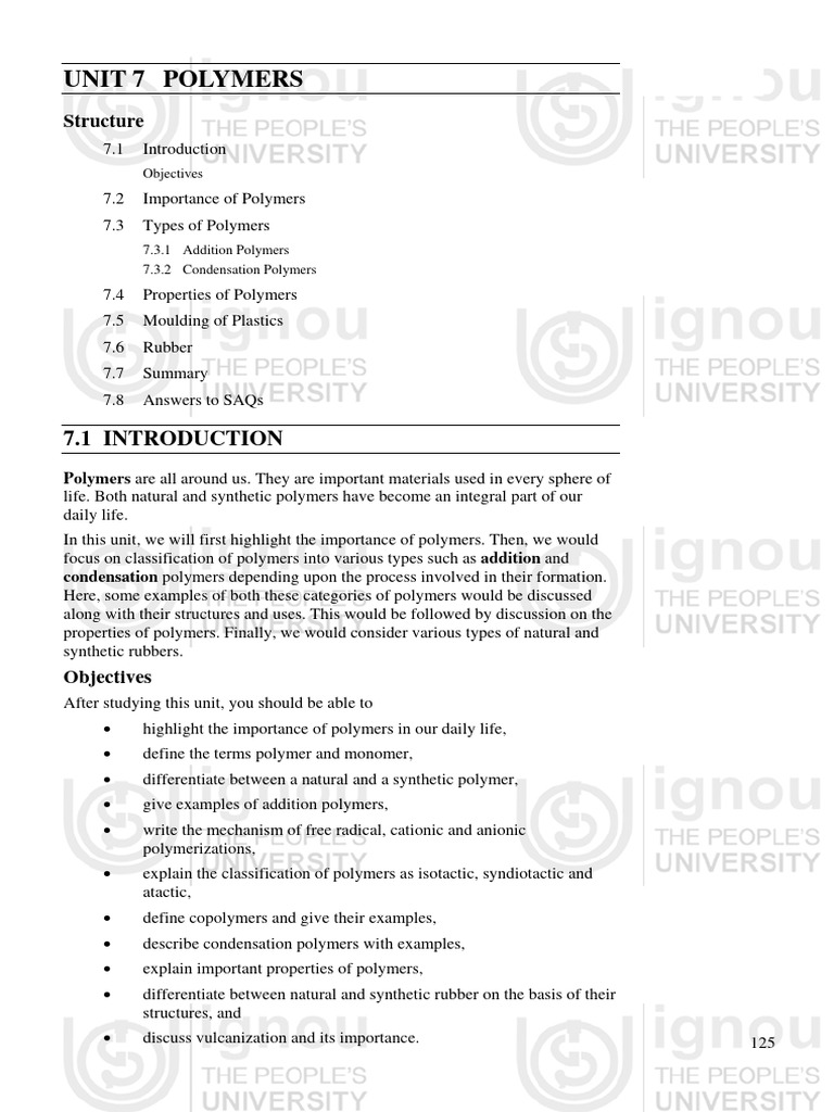 Unit-7 | Download Free PDF | Polymers | Copolymer