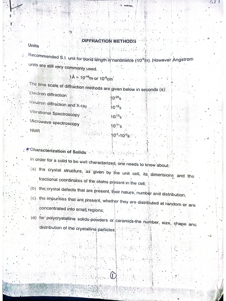 Diffraction Methods Prof Adekunle | PDF