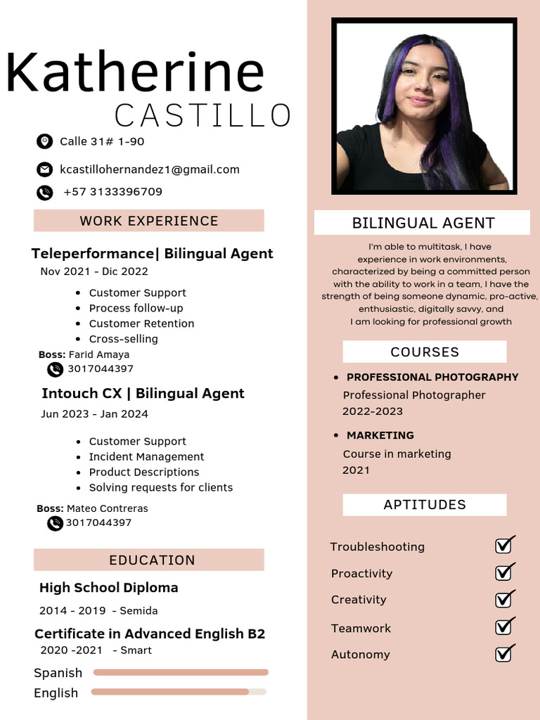 CV Katherine Castillo CC 1001186993 | PDF