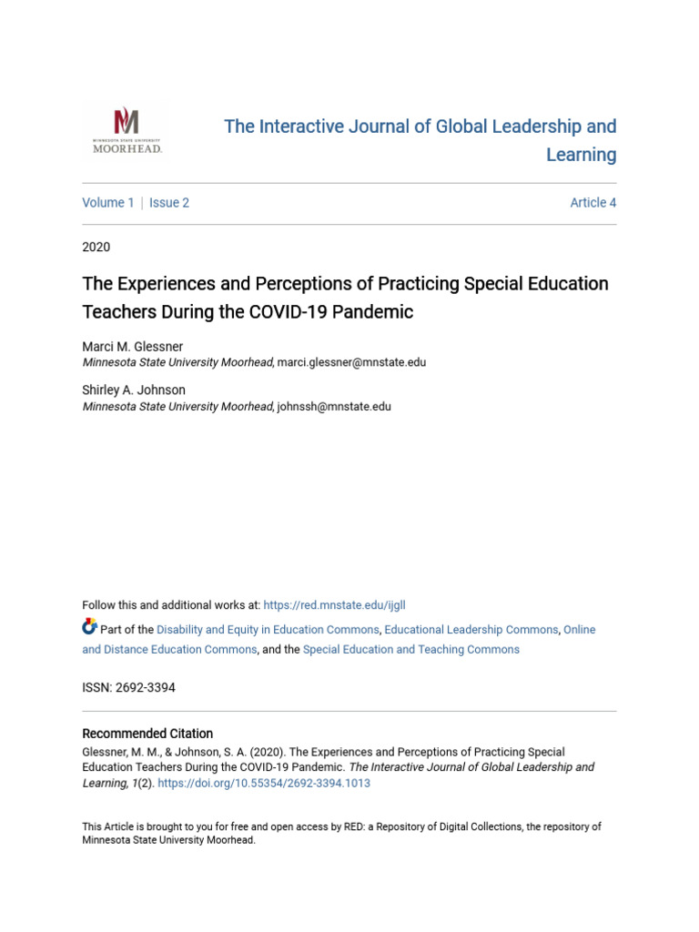 Special Education and COVID-19 | PDF | Teachers | Special Education