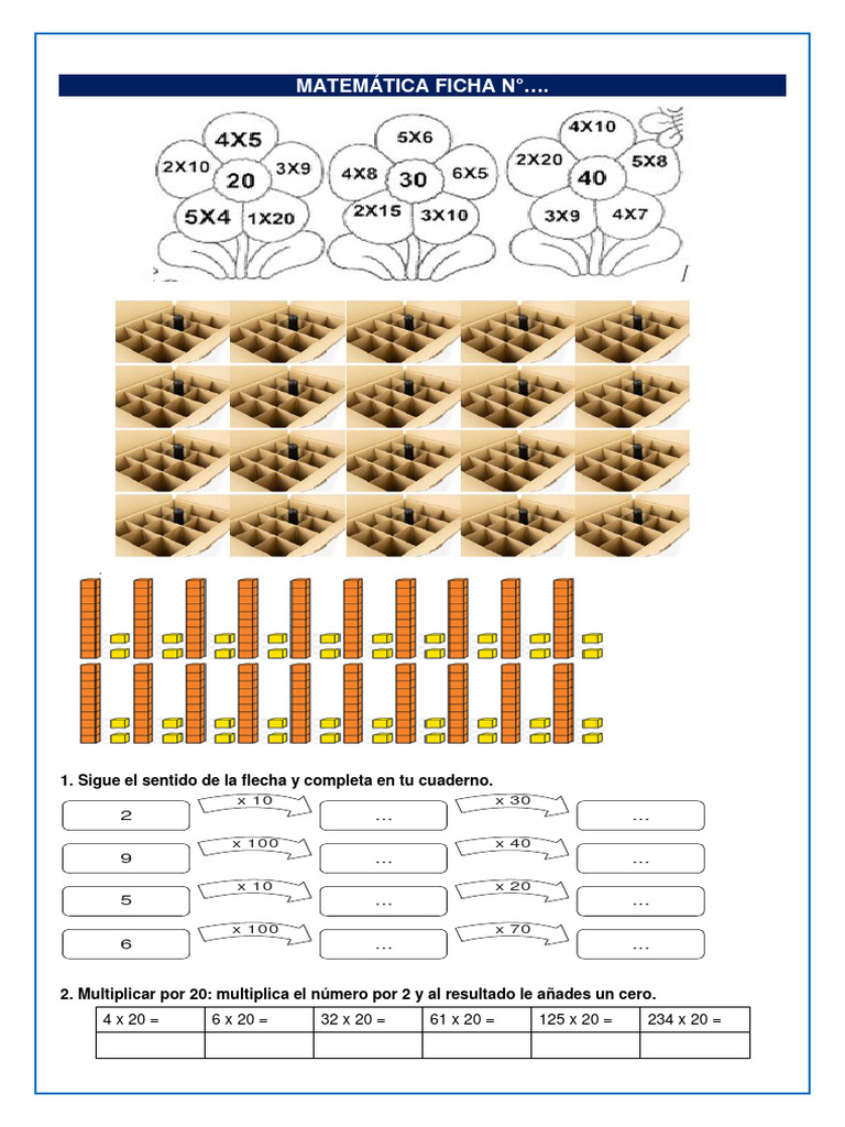 Ficha Matematica Multiplicacion 20,30,40 | PDF