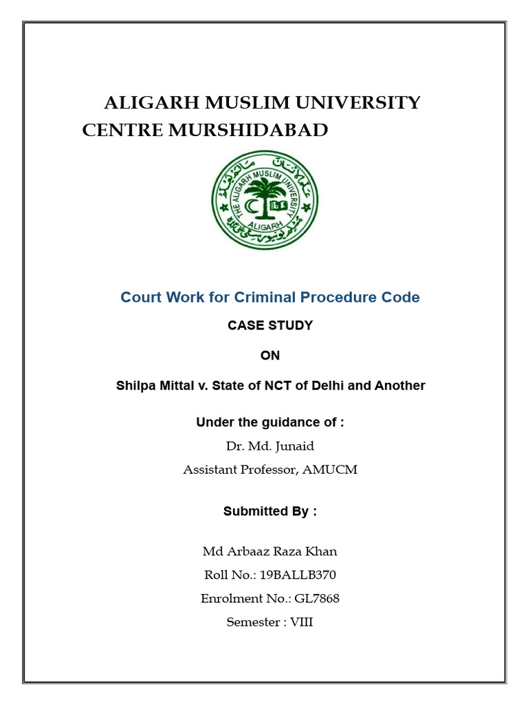 CRPC Court Work - Case Study | PDF | Crimes | Crime & Violence