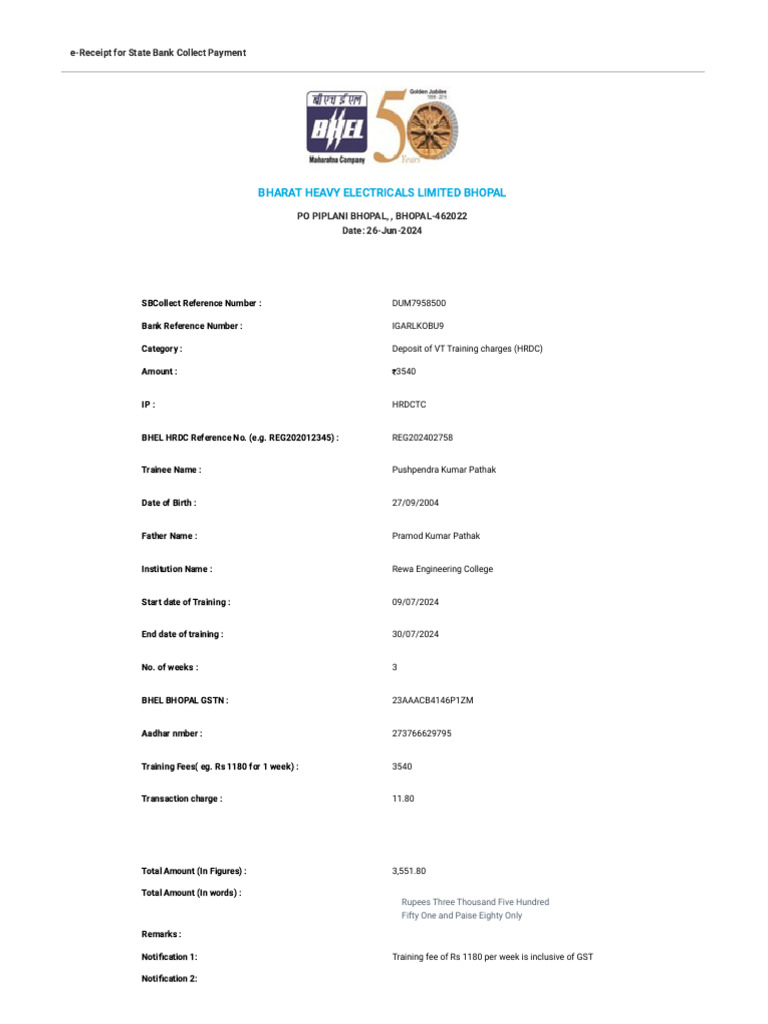 SB Collect Receipt | PDF