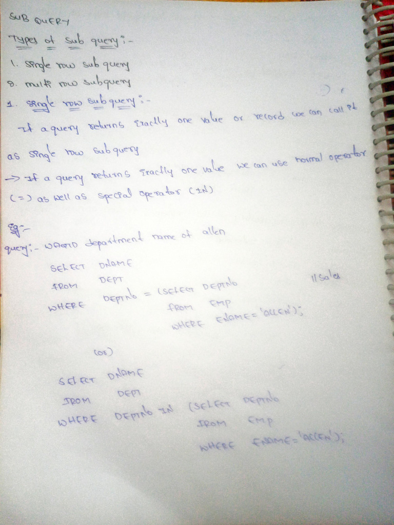 Sub Query (SQL) | PDF