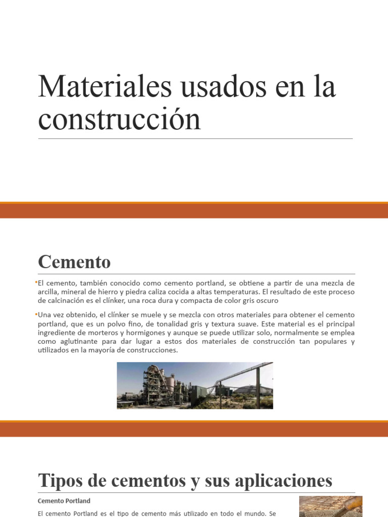 Materiales Usados en La Construcción-Cemento | PDF | Cemento | Hormigón
