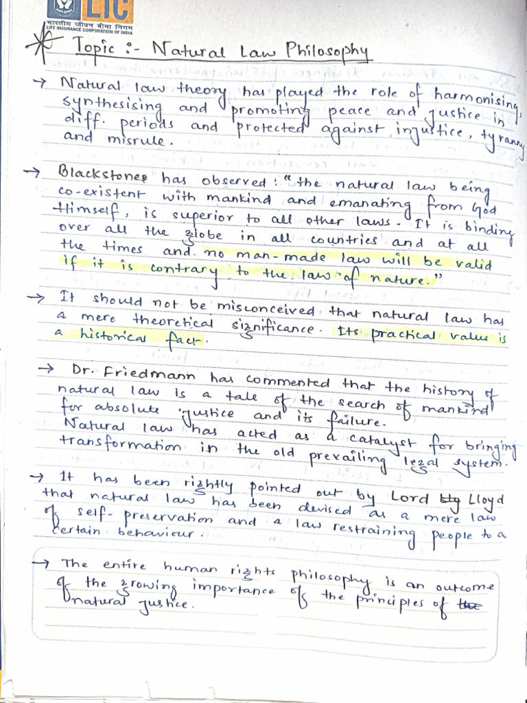 Natural Law Philosophy | PDF