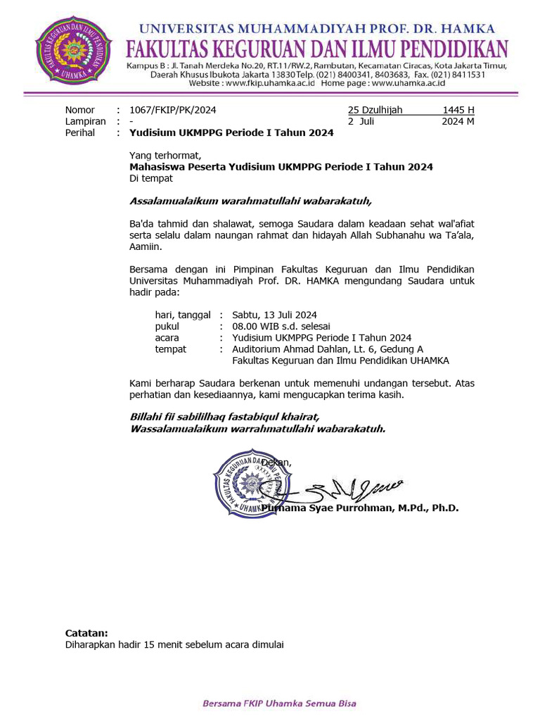Surat Undangan Yudisium PPG Periode 1 Tahun 2024 | PDF | Sains & Matematika Surat Undangan Yudisium PPG Periode 1 Tahun 2024 | PDF | Sains & Matematika