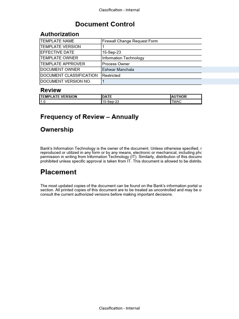 Firewall Change Request Form 1.0 (1) (1) | Download Free PDF | Ip ...