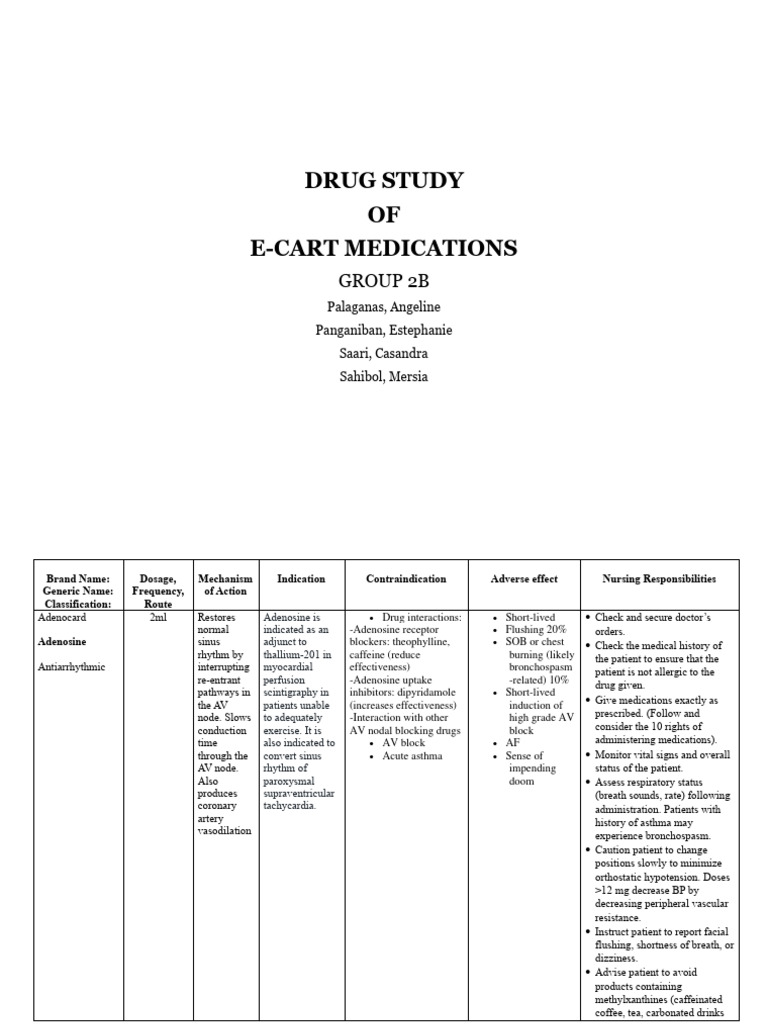 ECART-Drug Study | PDF | Clinical Medicine | Medical Specialties