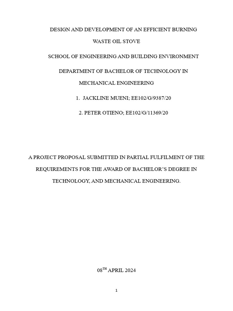 2024 (Revised) Design and Development of An Efficient Burning Waste Oil ...