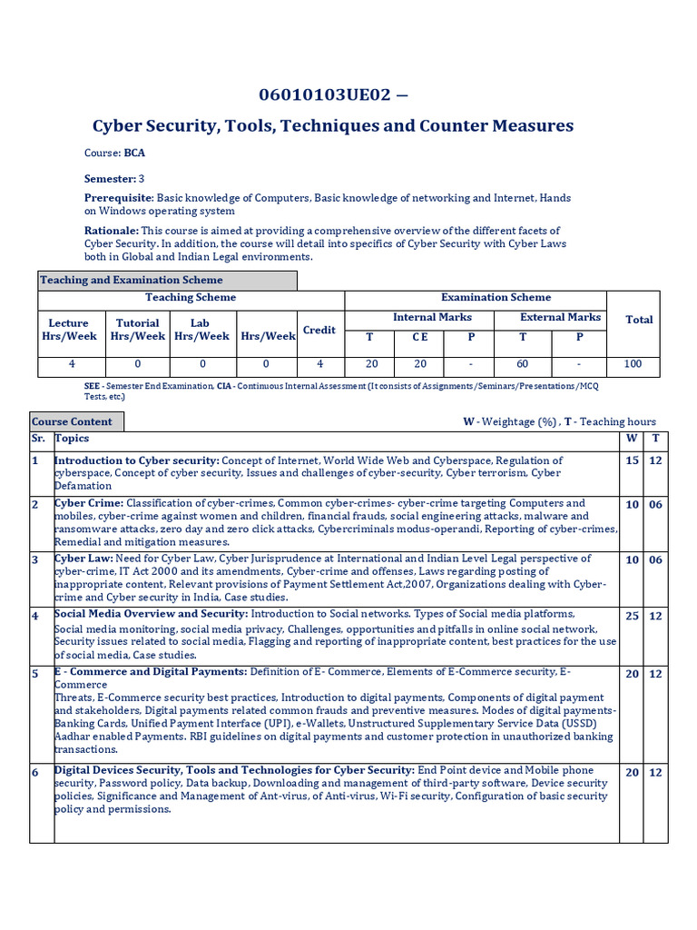 Cyber Security Tools and Techniques Overview | PDF | Computer Security ...