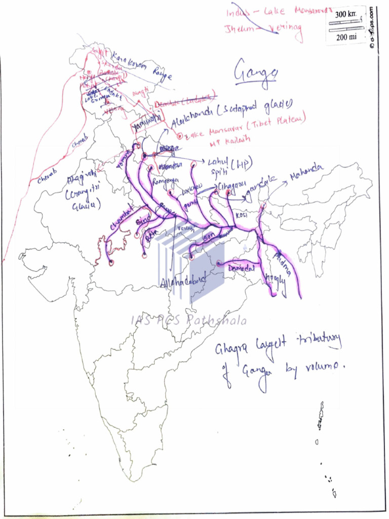 Rivers and Tributaries On Hand-Drawn Map | PDF