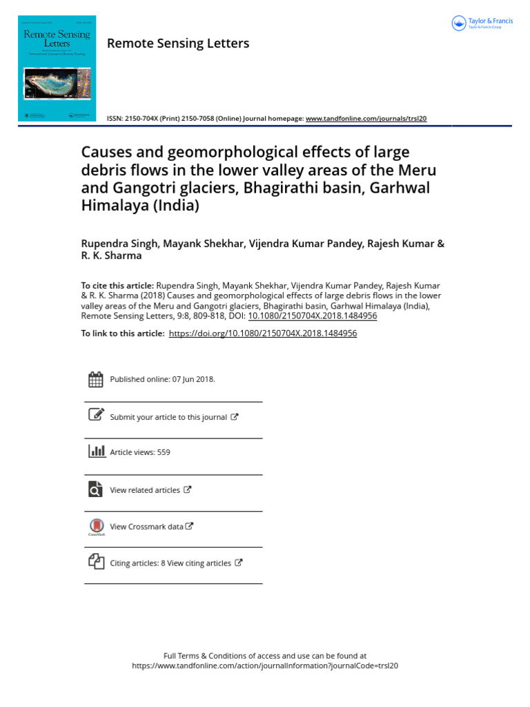 Causes and Geomorphological Effects of Large Debris Flows in The Lower ...