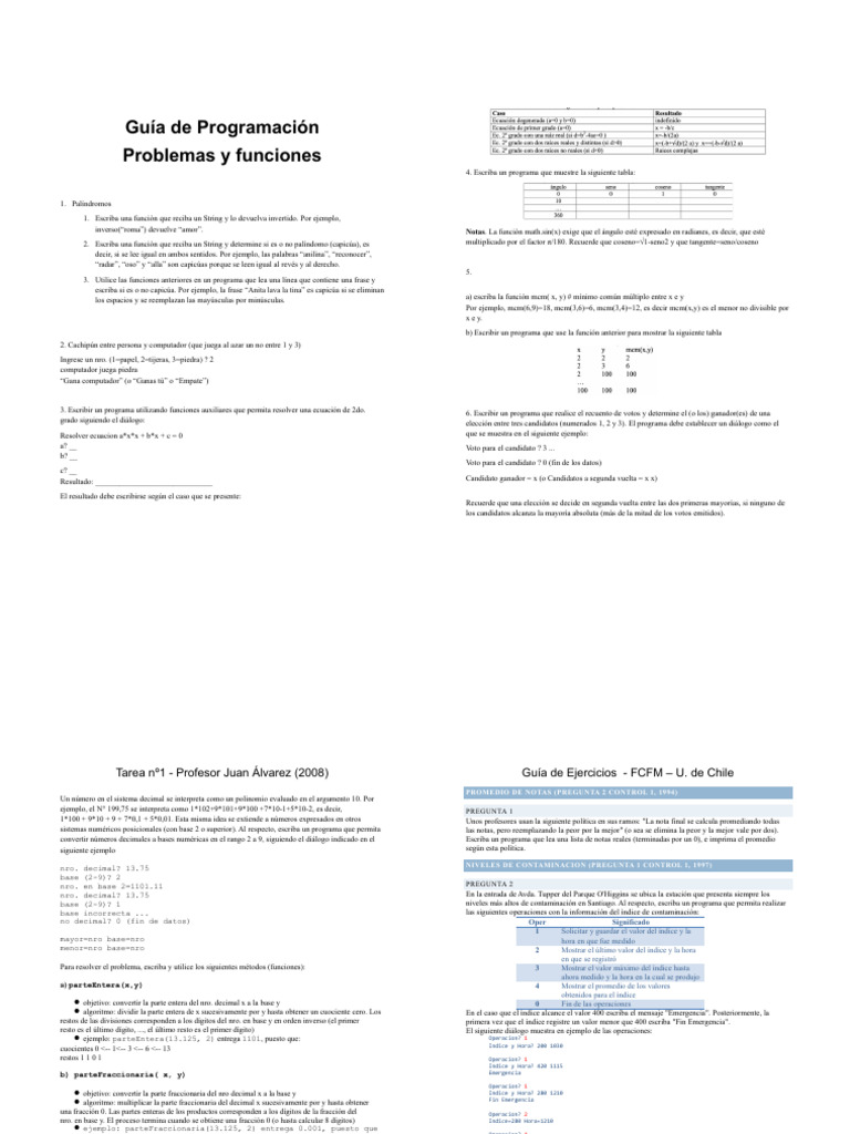 Funciones y Programas en Python | PDF | Decimal | Logaritmo