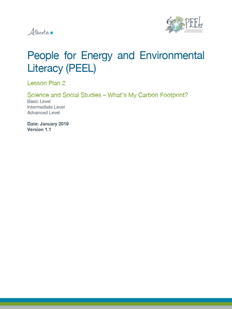Lesson 2 Plan - Carbon Footprint V1.2 11APR2019 | PDF | Carbon Footprint | Natural Environment