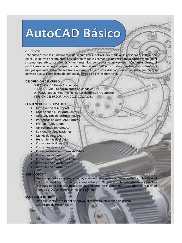 Cursos AutoCAD Básico | Descargar gratis PDF | Cad automático | Dibujo