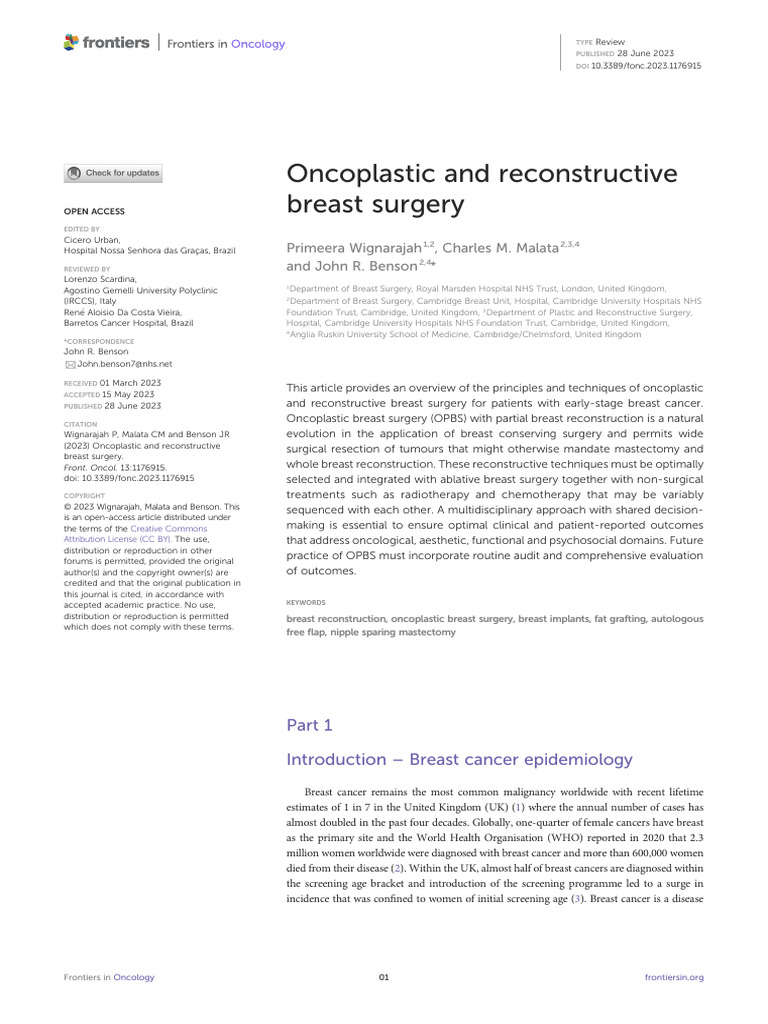 Oncoplasty and Breast Surgery | PDF | Breast Cancer | Mastectomy