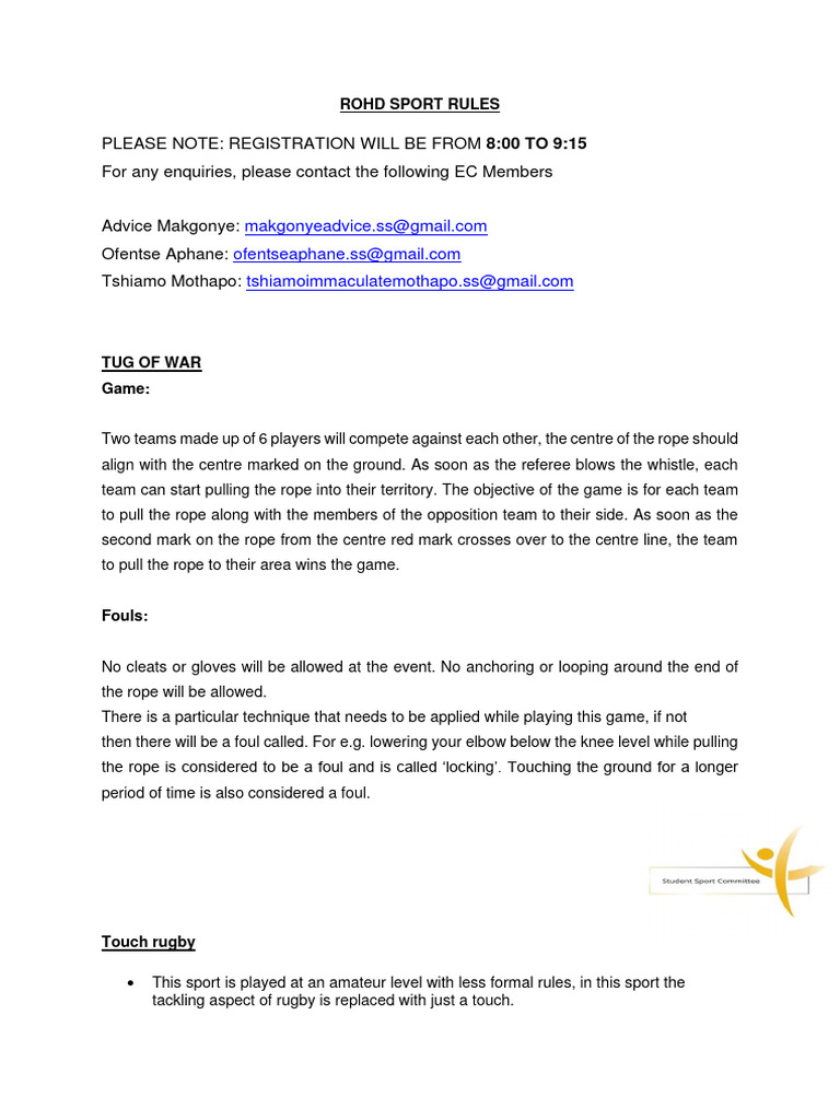 ROHD Sport Rules 2024 | PDF | Sport Variants | Athletic Sports