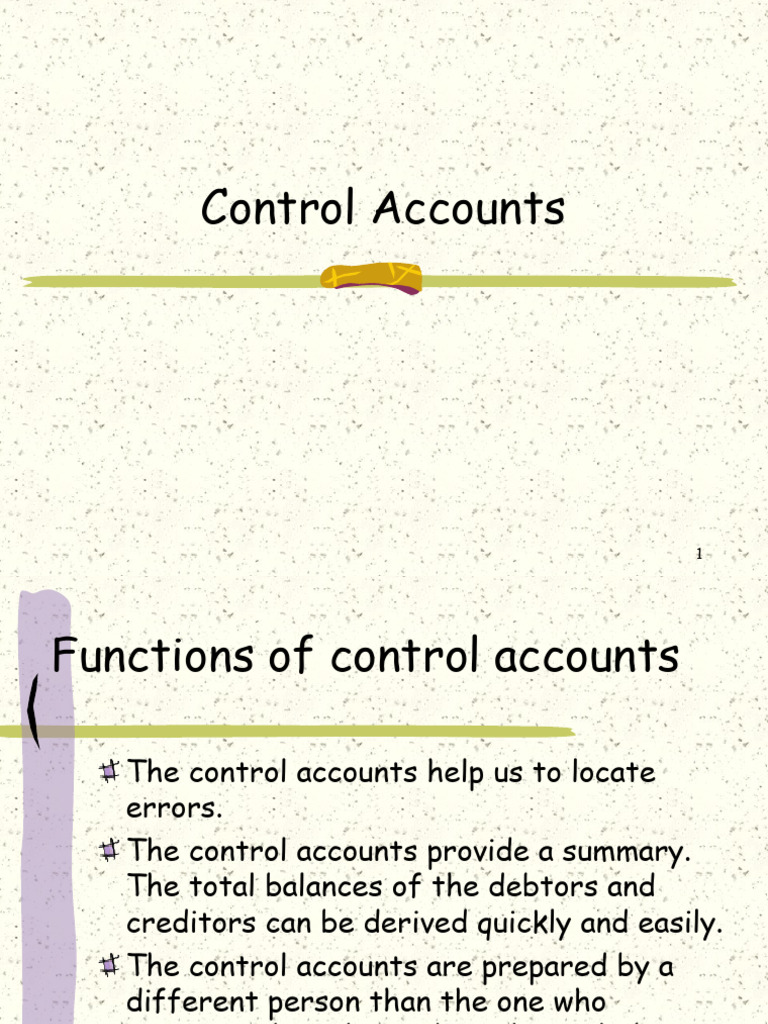 Control Account | PDF | Debits And Credits | Business Economics