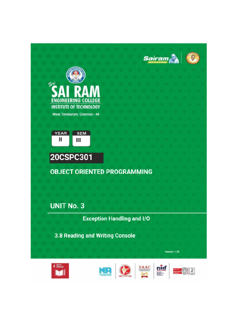 3.8 Reading and Writing Console | PDF | Command Line Interface | String (Computer Science)