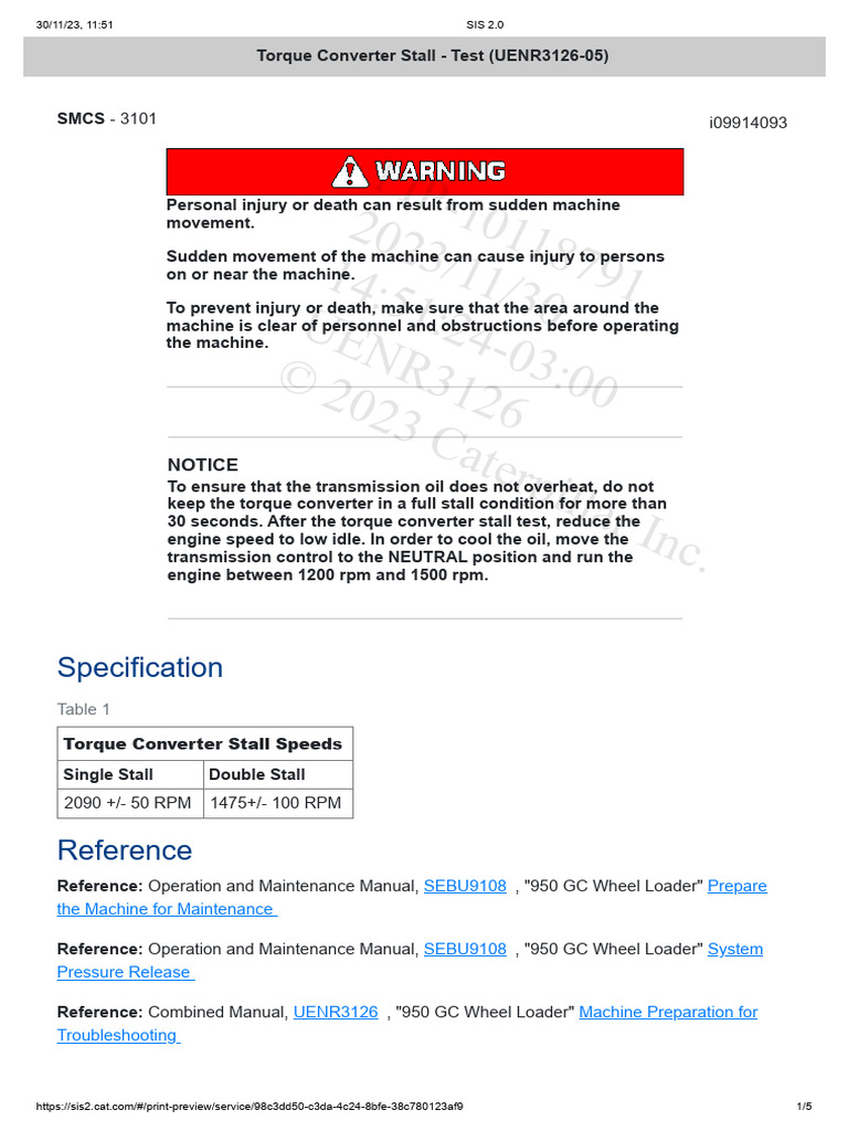 Torque Converter Stall - Test (UENR3126-05) | PDF | Manual Transmission ...