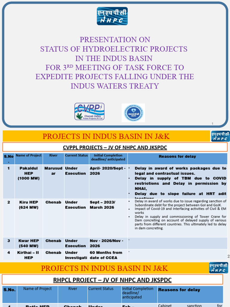 Indus Basin Hydroelectric Projects Update | PDF | Loans | Equity (Finance)