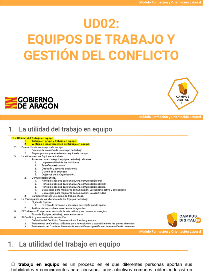 PRESENTACIÓN U2 EQUIPOS DE TRABAJO Y LA GESTIÓN DEL CONFLICTO Completa | PDF | Toma de ...