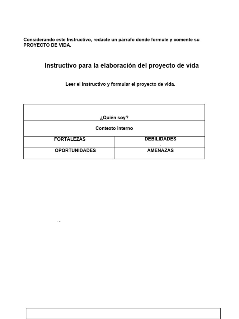 Guía Para Redactar Tu Proyecto De Vida Pdf Ciencias Del